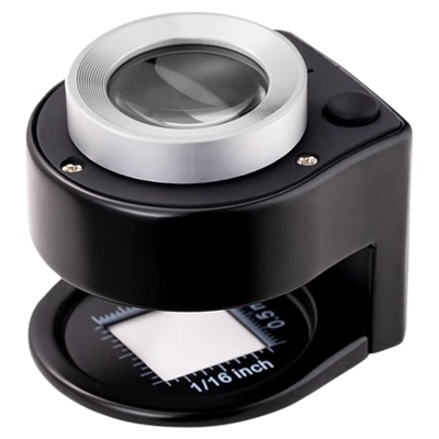 德国手持放大镜鉴定专用100倍高清正品印刷网点珠宝玉石文玩鸽子眼手表30照布茅台酒高倍高清专业带灯面料60