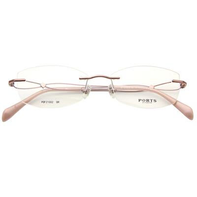 PORTS眼镜女无框小框超轻近视架时尚气质款配眼睛框POF21002