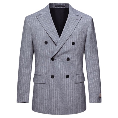 ZIOZIA夏季时尚休闲舒适男士青年修身条纹西服ZSB02206C