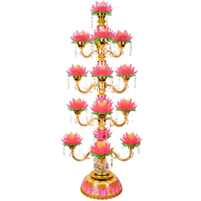 大殿旋转变色长明灯LED莲花灯