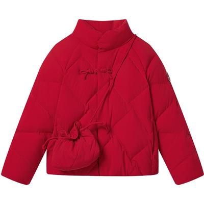 【新年款送挎包】波司登儿童羽绒服女童25新款短款拜年中式厚外套