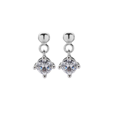 TWOLEAVES925纯银单钻挂坠耳钉