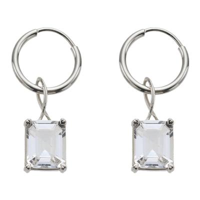 SOFTROOM白水晶可拆卸挂环耳环