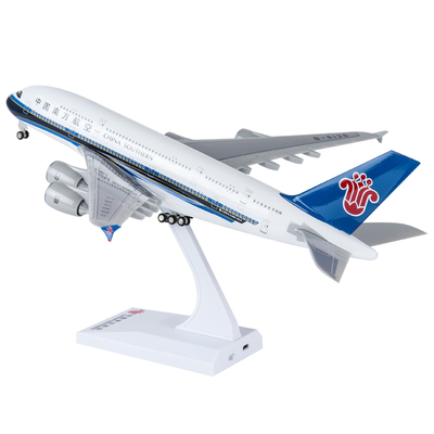 仿真波音747飞机模型带轮带灯