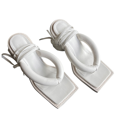 MAYALI23SS方头踏破跟夹脚凉鞋