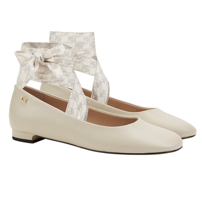 CHARLES&KEITH秋冬女鞋SL1-71790028绑带羊皮平底芭蕾舞鞋单鞋