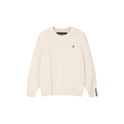 暇步士男女童线衣休闲圆领套头衫