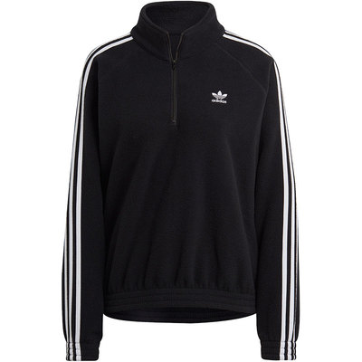 阿迪达斯女运动半拉链加绒卫衣