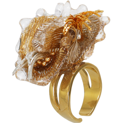 烟花花朵设计师高级优雅戒指