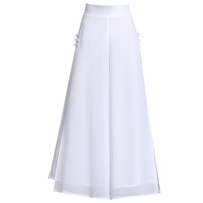 阔腿裤夏宽松高腰雪纺九分裤裙裤