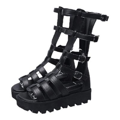 网红仙女风新款厚底沙滩罗马凉鞋