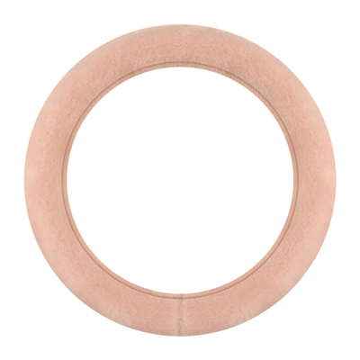 樱花粉毛绒方向盘套冬季加厚保暖