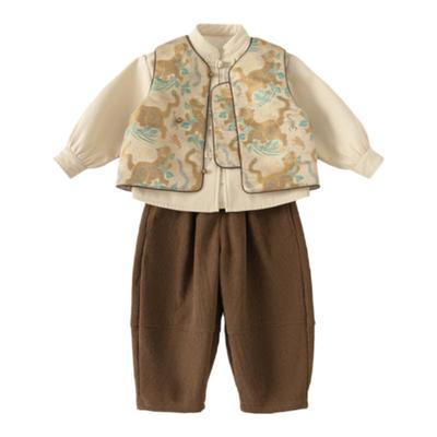 周岁礼服男童汉服套装唐装秋冬