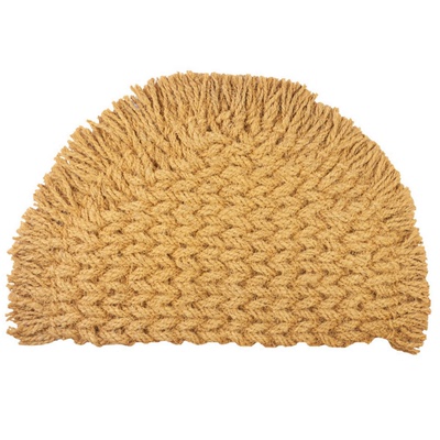 印度进口椰棕草编家用纯色半月形编织椰纤维除尘蹭土蹭土加厚门垫