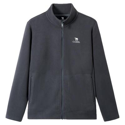 骆驼男装冲锋衣内胆抓绒衣外套保暖男款户外加厚新款加绒立领上衣