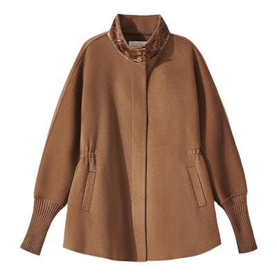 线上专享hply young冬季新款立领收腰中长款大衣