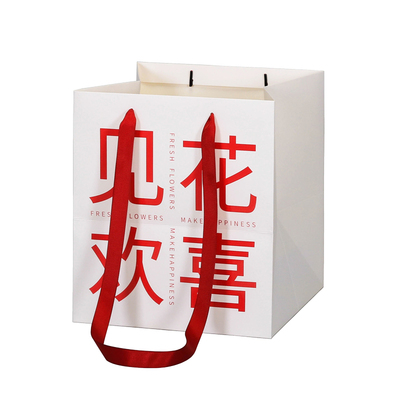 正方形牛皮纸袋鲜花礼品袋定制