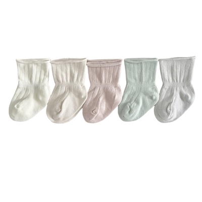 2024新款纯色婴儿A类无骨棉袜