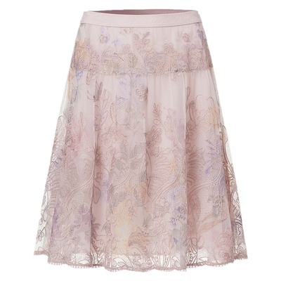 VGRASS印花刺绣A字版型半身裙