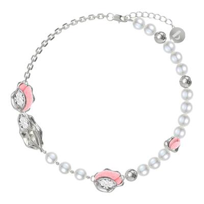 小众设计拼接珍珠链条项链