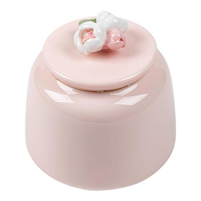 紫泉涧茶叶罐陶瓷手工拈花密封罐