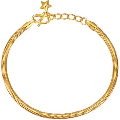 明牌珠宝足金时尚蛇骨链