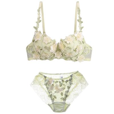 Micisty内衣密汐皙迪花瓣款紫绿性感聚拢纯棉薄款文胸套装女正品