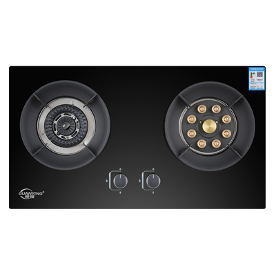 GUANYING九腔聚能猛火燃气灶双灶家用天然气5.2kw嵌入式煤气灶台