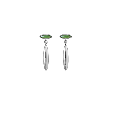 白岚柳叶碧玉耳钉925银耳饰耳坠耳环女设计感气质新款饰品ED4578