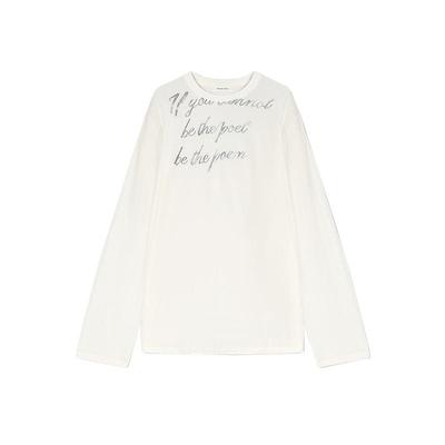 【张艺凡同款】CONCISE-WHITE简白新款字母印花长袖T宽松t恤上衣