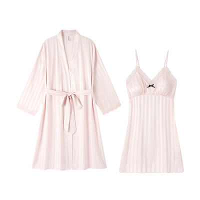 BE带胸垫睡裙套装蕾丝春夏女