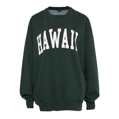 BM卫衣女2026新款爆款秋冬夏威夷风格刺绣套头圆领oversize卫衣