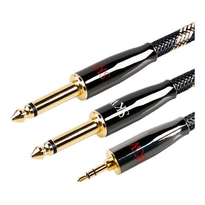 SKW发烧单晶铜3.5转双6.5音频线