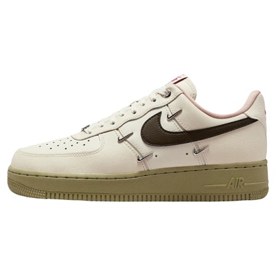 NIKE耐克女鞋马年限定空军一号米白棕AF1四勾低帮板鞋IQ9802-022