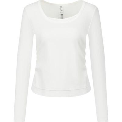 本来BENLAI女士假两件长袖t恤春季新款修身短款上衣BNA450001