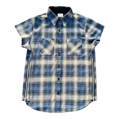 蓝色坎肩高街风格纯棉打底衫