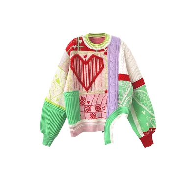 爱心羊绒女针织衫毛衣
