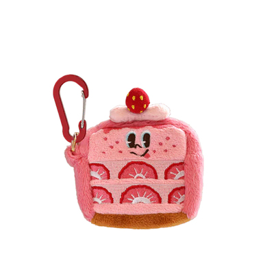 朴坊GLADEE双层草莓蛋糕迷你可爱毛绒耳机保护套苹果耳机AirPods零钱包包背包挂件礼物