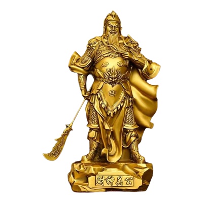 金色提刀武财神关公摆件招财