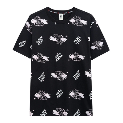 ONIARAI/鬼洗24春夏新品丘比特熊满印情侣短袖恤男女同款 B840248