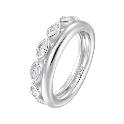 onchic枝叶粼光戒指女尾戒轻奢
