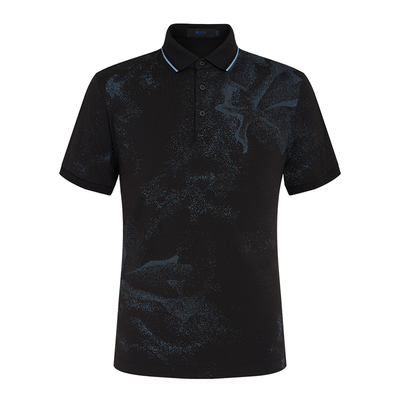 BONI/堡尼夏季新品POLO衫印花翻领短袖T恤商务简约上衣LL380C41B