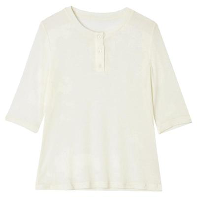 纯色上衣舒适可开扣T恤