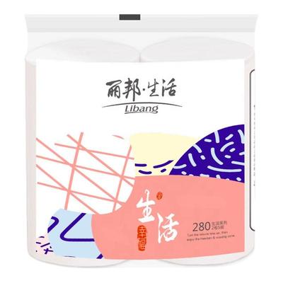 丽邦卷纸家用实惠装卫生纸厕纸厕所专用手纸无芯卷筒纸两卷共280g