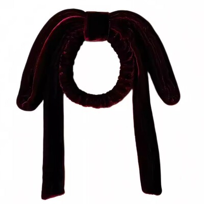 亚历山大同款真丝丝绒蝴蝶结发圈