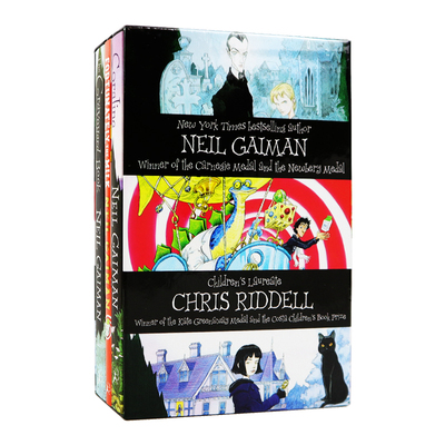 预售英文原版 尼尔盖曼3册套装小说 Neil Gaiman & Chris Riddell Box Set  青少年读物 坟场之书 鬼妈妈 爸爸去哪儿了
