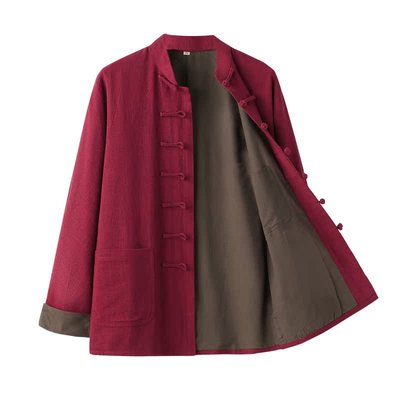 唐装连肩袖亚麻加厚外套休闲男装