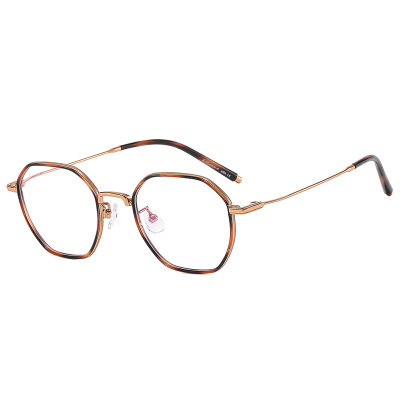 韩国多边形超轻纯钛大脸眼镜框