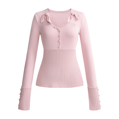 UNIFREEPLUS大码收腰长袖T恤上衣