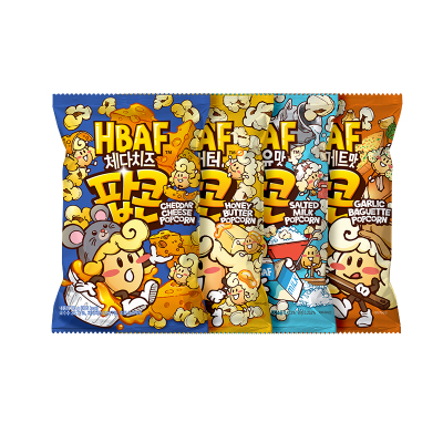 HBAF芭蜂蜂蜜黄油味爆米花休闲膨化韩国进口零食分享咸牛奶零食